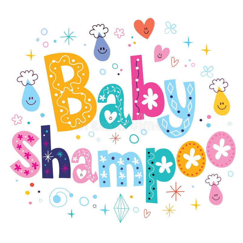 Baby Shampoo Decorative Lettering Type Design Stock Vector ...