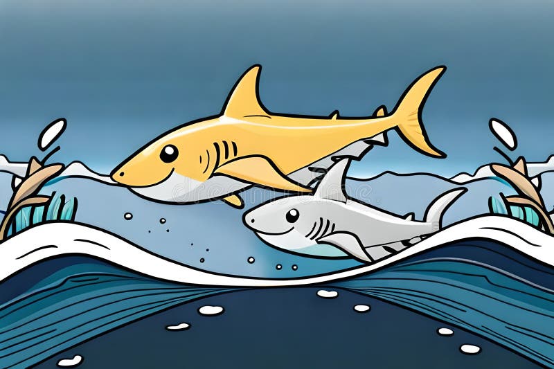 Baby Shark Drawing for Children Comic Book Stock Illustration ...