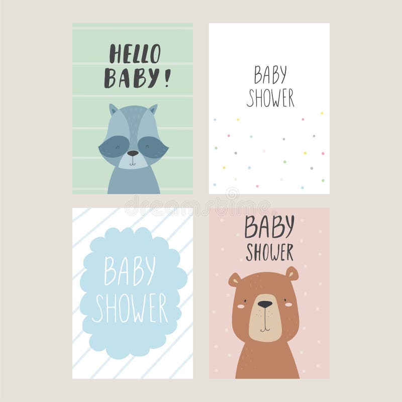 Baby Shower Card Design. Cute Hand Drawn Card With Dinosaur. Printable ...