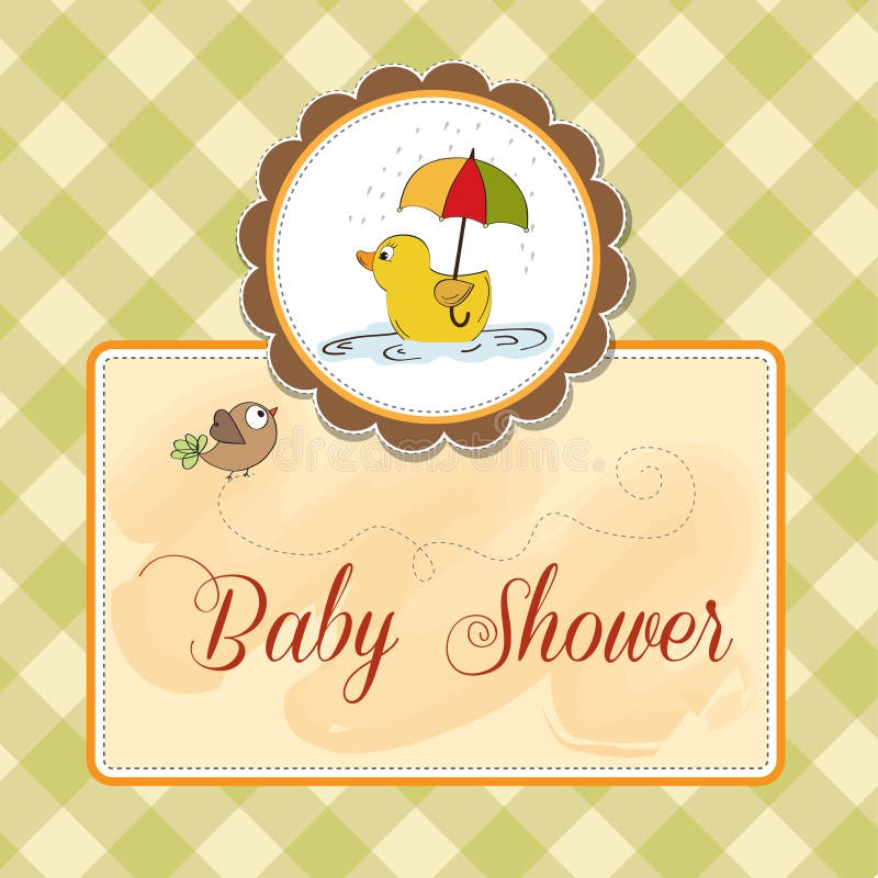 Baby shower card with duck stock vector. Illustration of birth - 25557957