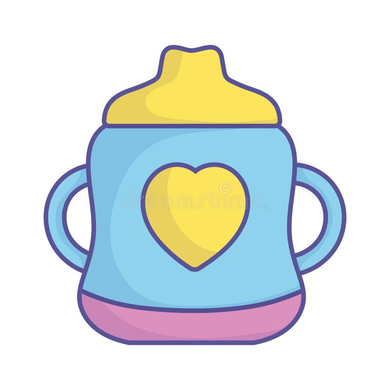 Baby Cup With Handles In Flat Design. Vector Cartoon Illustration ...
