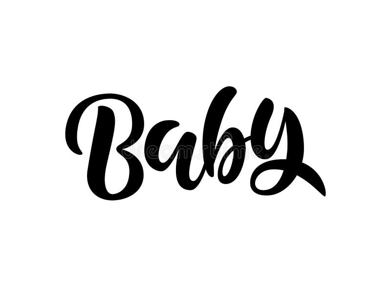 Baby Shower Invitation Template with Hand Lettering Stock Illustration ...