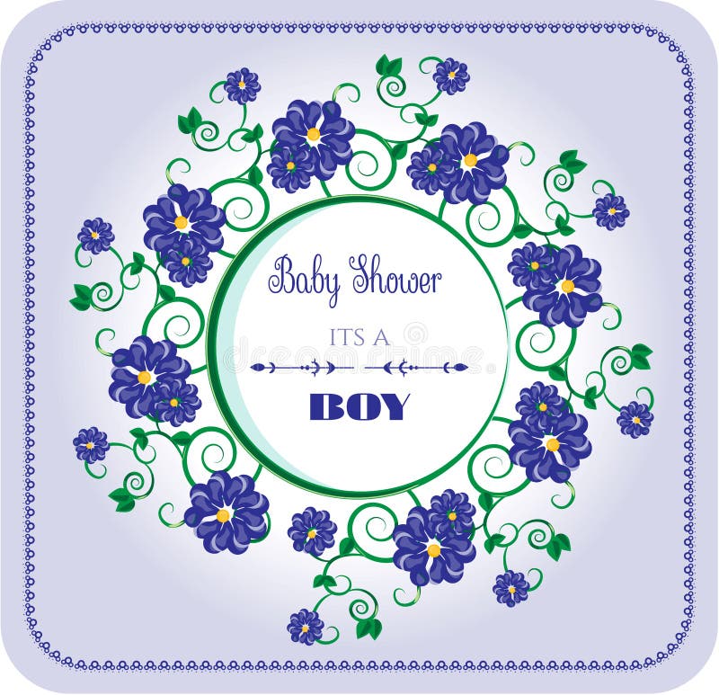 Baby Shower Its Boy Blue Flowers Stock Illustrations – 58 Baby Shower ...
