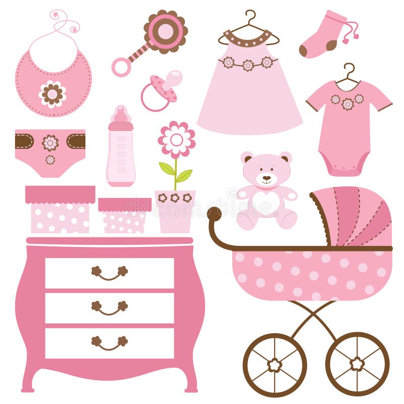 Pink Baby Shower Background Stock Vector - Illustration of wallpaper ...