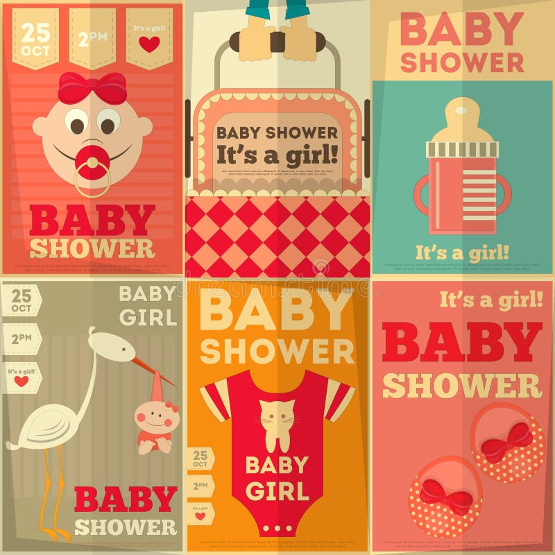 Baby Shower Posters stock illustration. Illustration of graphic - 44255461