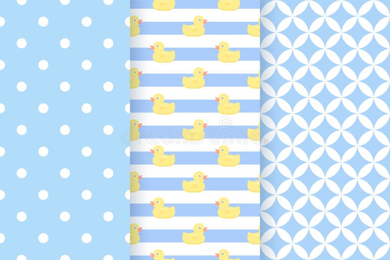 Baby Shower Seamless Patterns for Baby Boy. Vector Illustration Stock ...