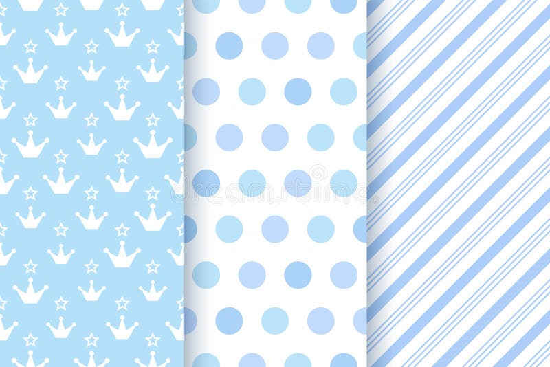 Seamless Baby Boy Pattern Blue Wallpaper Set Stock Illustrations – 912 ...