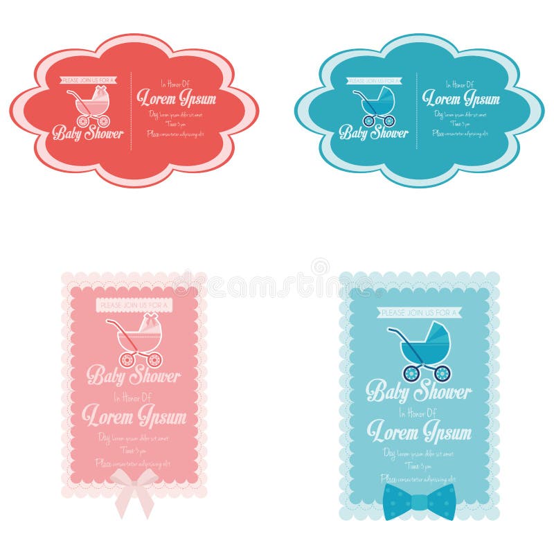 Baby Shower Template Cards Illustration Editable Stock Illustration ...