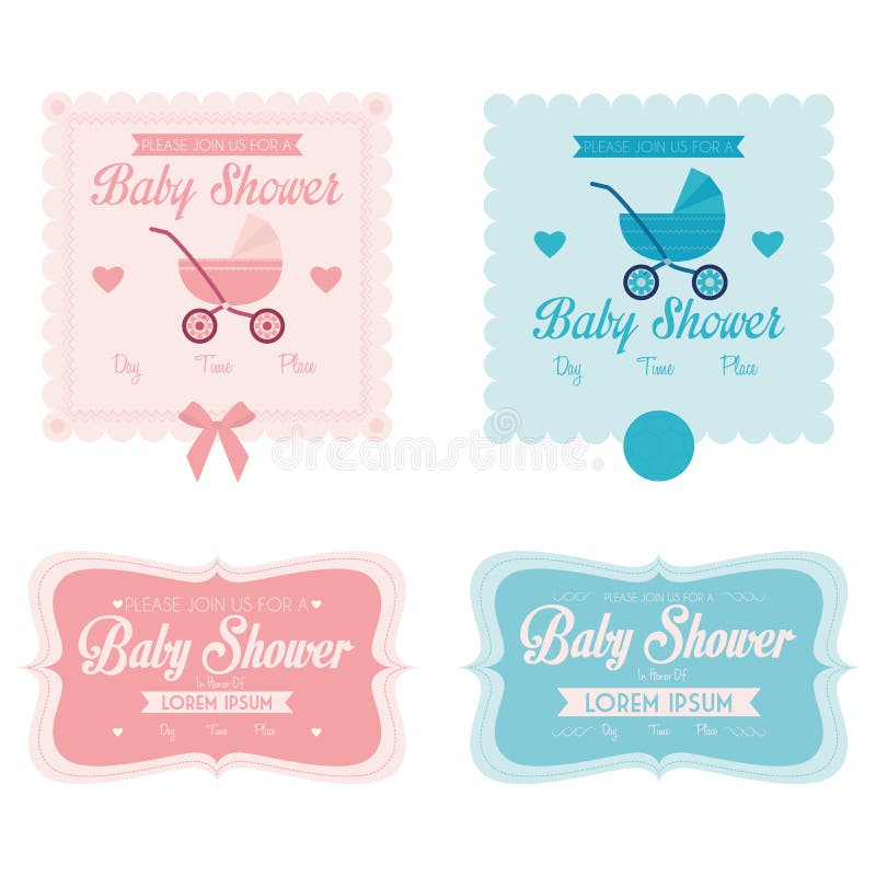 Baby Shower Template Cards Illustration Editable Stock Illustration ...