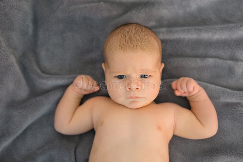 Baby showing his muscles stock image. Image of beautiful - 80123569