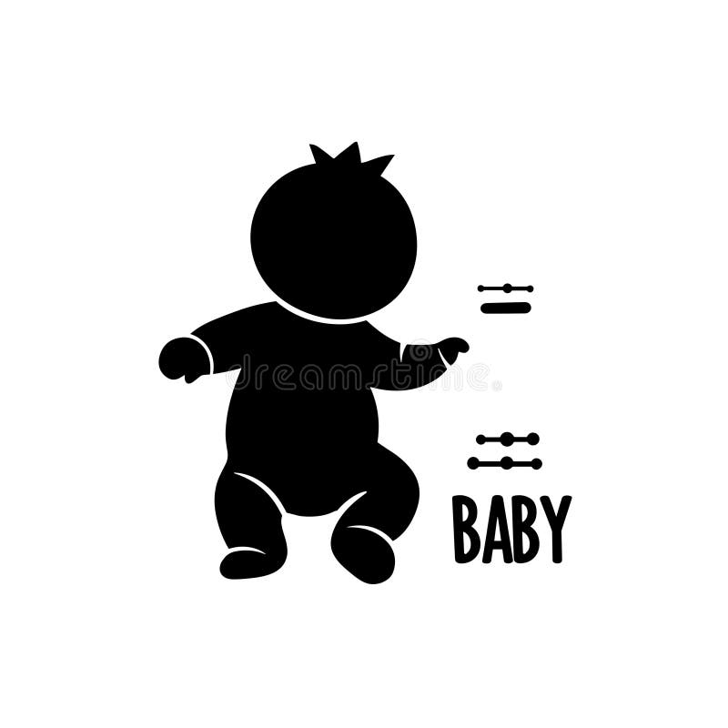 Baby Silhouette Indicating Milestones Stock Illustration - Illustration ...
