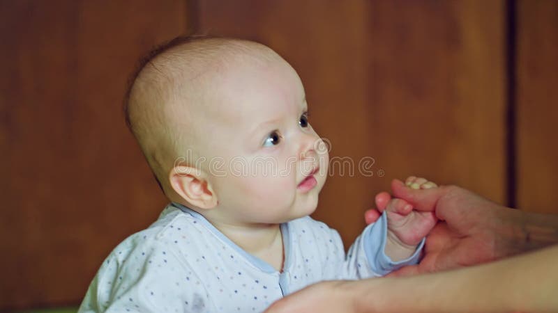 Baby Sitting Being Supported by Her Mother Stock Image - Image of ...