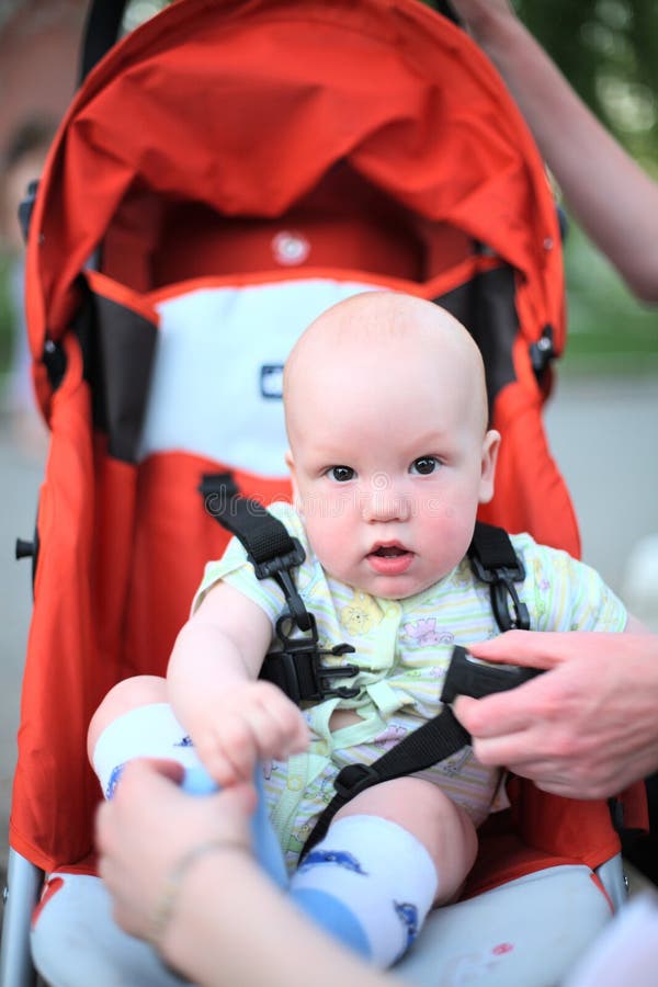 Baby in sitting stroller stock photo. Image of grass, outdoors - 4270966