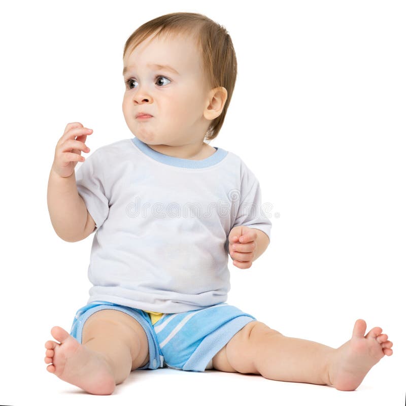 Baby Sitzen und Hamming stockbild. Bild von nett, zicklein - 35051171