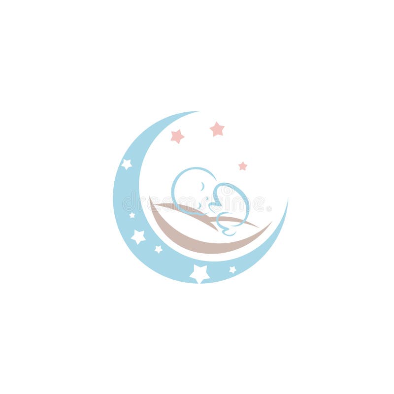 Baby Sleep Logo Template. Logo Isolated White Background Stock Vector ...