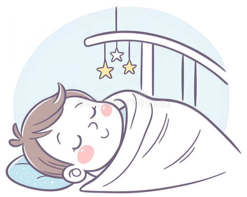 Baby Boy Sleeping on Top of the Moon Stock Vector - Illustration of ...