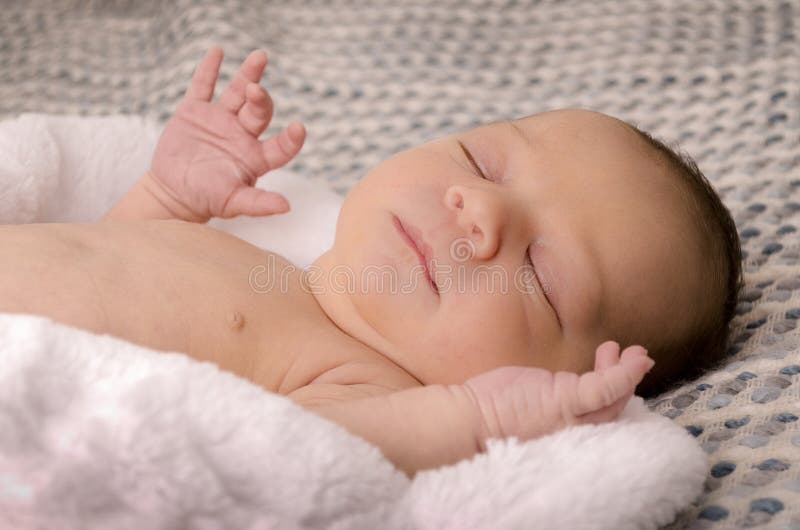 Crunched up baby stock image. Image of arms, sleeping - 48949701