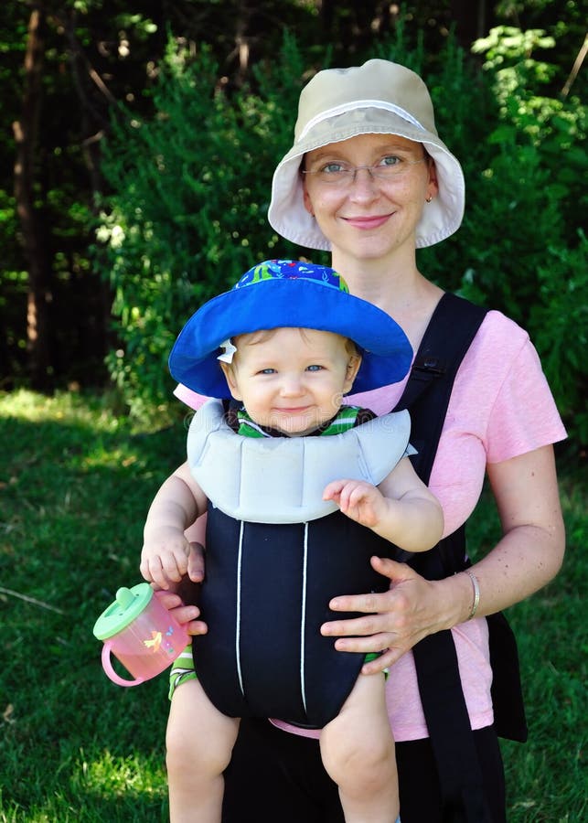 BABY in SLING stock image. Image of wrap, mother, woman - 6936885