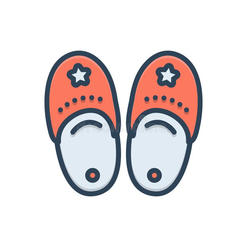 Color Illustration Icon for Baby Slipper, Comfortable and Fashion Stock ...