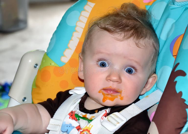 Baby Slob stock image. Image of baby, food, cute, mess - 28357793
