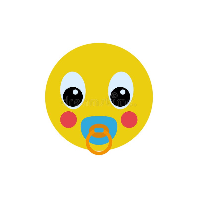 Baby Smiley with Pacifier Emoticon Icon Stock Illustration ...