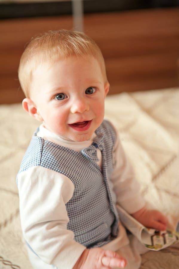 Baby smiling stock image. Image of boys, blond, child - 27988681