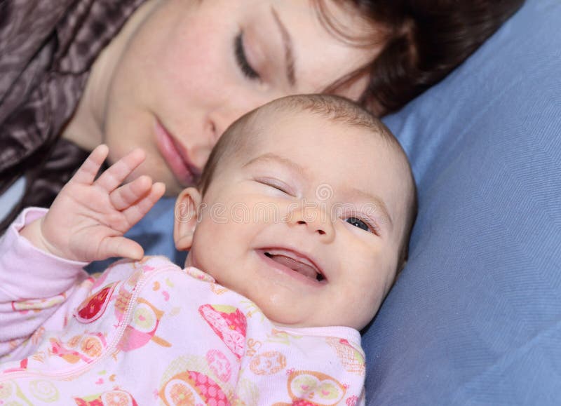 Baby smiling stock photo. Image of parent, resting, funny - 70756040