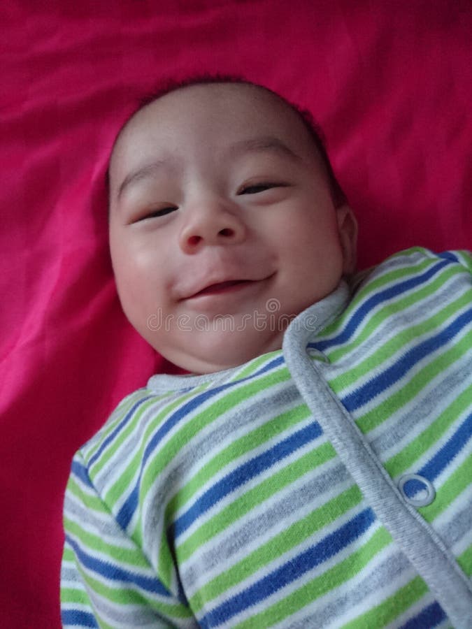 Baby smiling stock image. Image of smiling, baby, four - 97963519