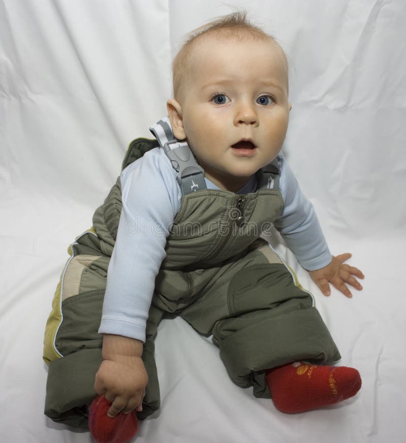 Baby in snow suit stock image. Image of looking, happiness - 11626161