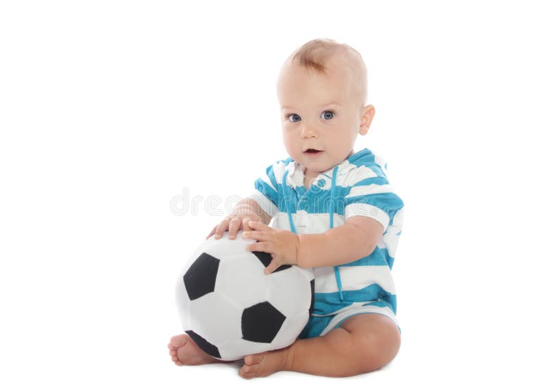 Baby with Soccer Ball stock image. Image of soccer, playing - 14813903