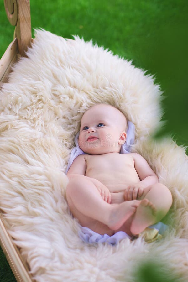 Baby on a Soft Fluffy Blanket Stock Image - Image of baby, cradle: 76839763