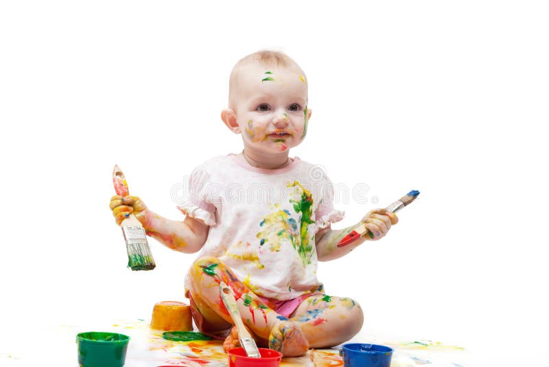 The Soiled Girls Funny Look in Frame Stock Photo - Image of sisters ...