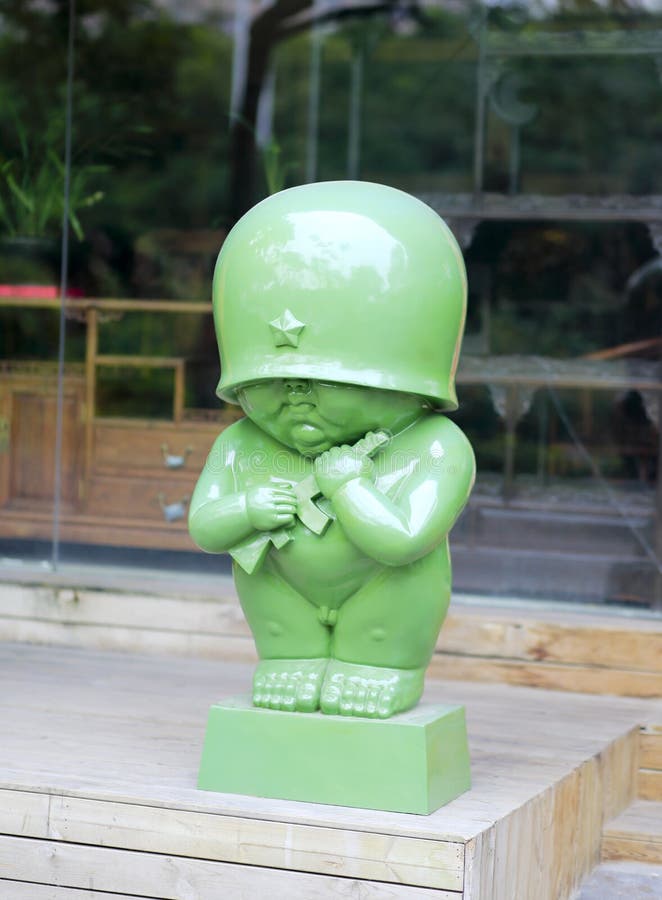 Baby soldier statue stock photo. Image of cute, military - 44152282