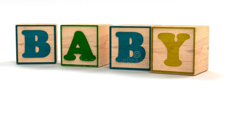 Baby Spelled Out In Child Color Blocks Stock Image - Image of children ...