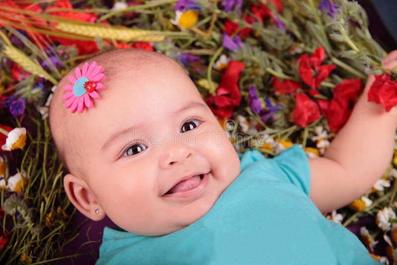 Baby spring stock image. Image of hair, beautiful, child - 31144273