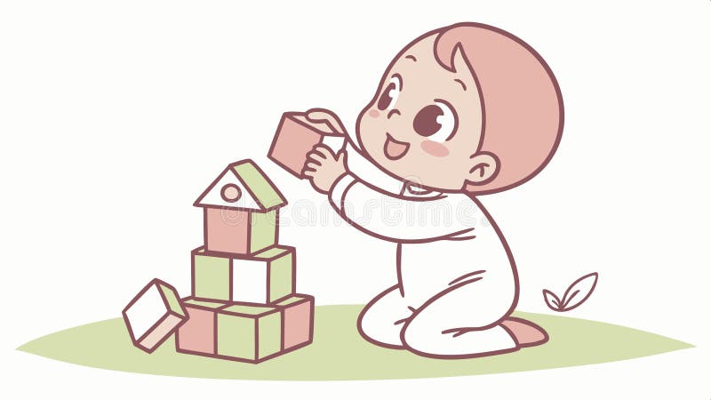 Baby Stacking Blocks High, Tall Stack, Building Achievement Vector ...