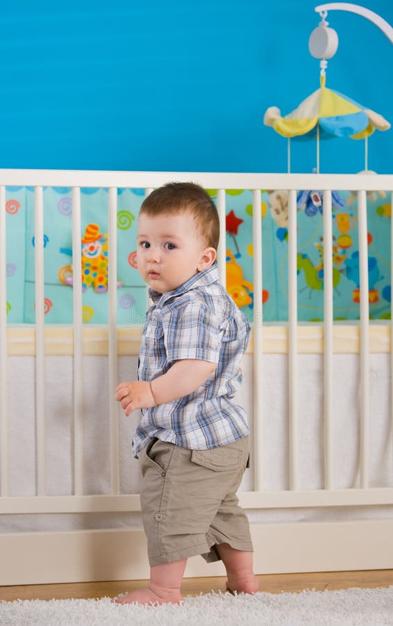 Standing Baby Girl Isolated Stock Image - Image of feeling, emotion ...