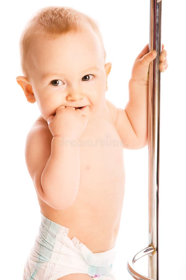 Crawling baby boy stock image. Image of blue, adorable - 12606085
