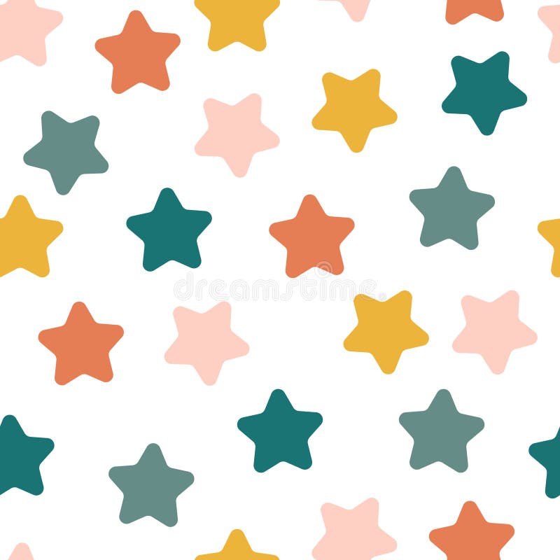 Baby Star Colorful Vector Seamless Pattern Stock Vector - Illustration ...