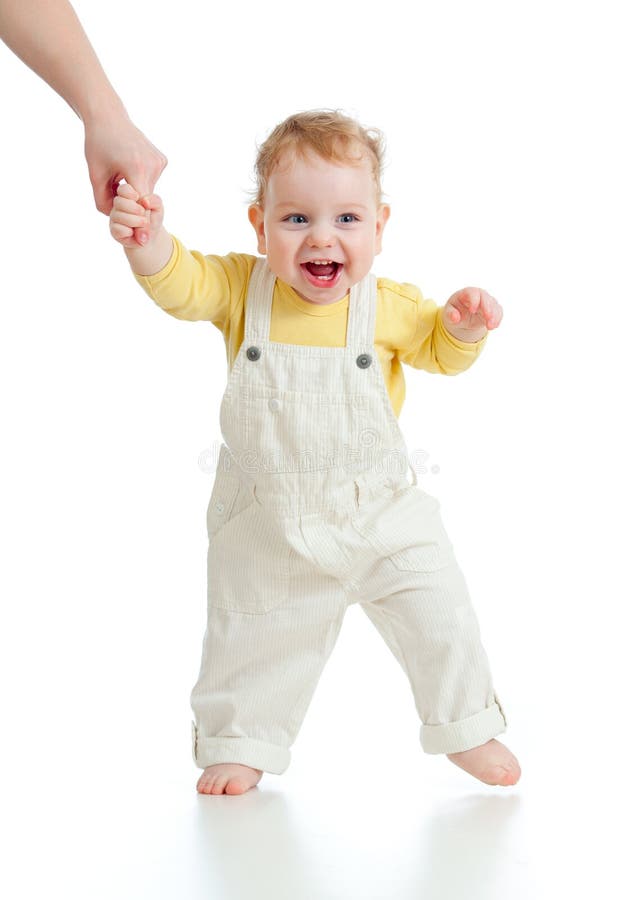 Baby Steps First Time Studio Shot Stock Photo - Image of caucasian ...