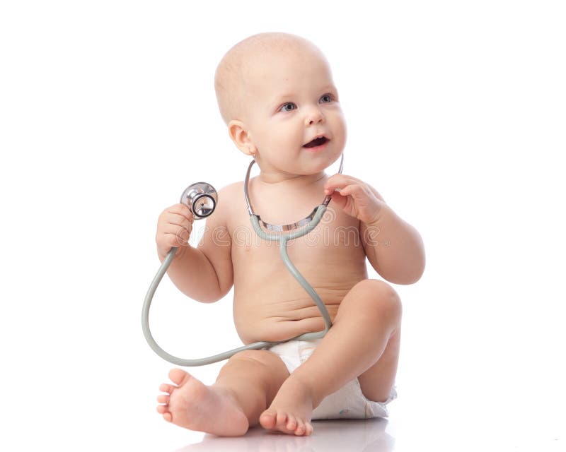 Baby With Stethoscope. Stock Image - Image: 17574611