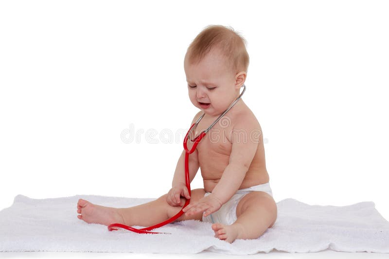 Baby with Stethoscope stock photo. Image of healthy, care - 24329192