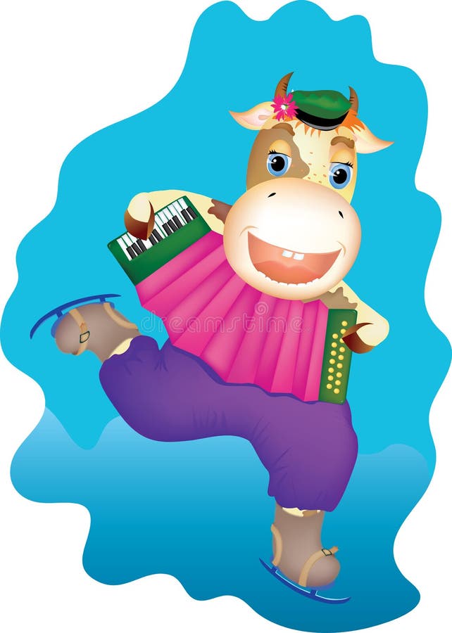 Baby-stier Met Een Harmonika Stock Illustratie - Illustration of ...