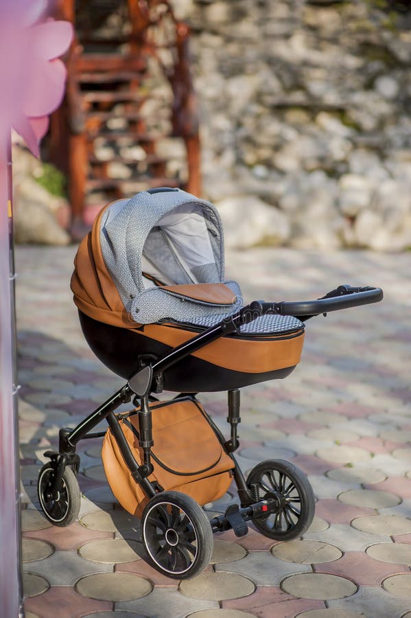 Baby Street Stroller on the Ground Stock Image - Image of concept ...