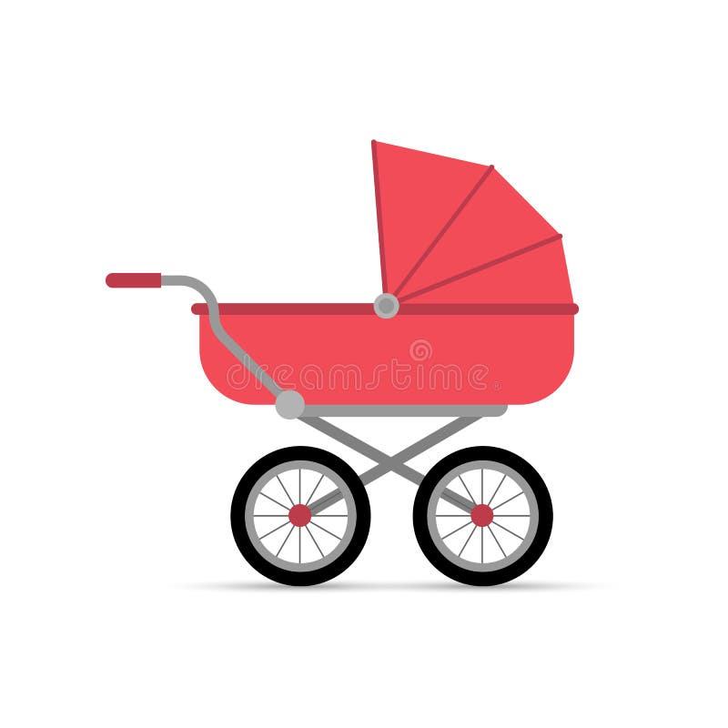 Baby Stroller for Babies. Simple Flat Design Stock Vector ...
