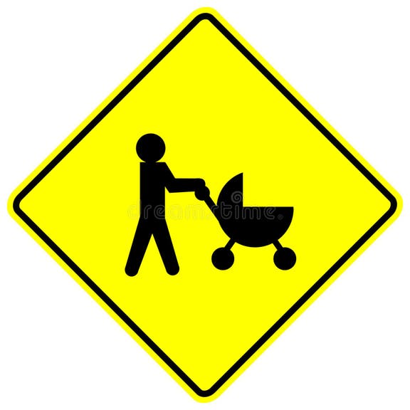 Baby Stroller Crossing Sign Stock Vector - Illustration of diapers ...