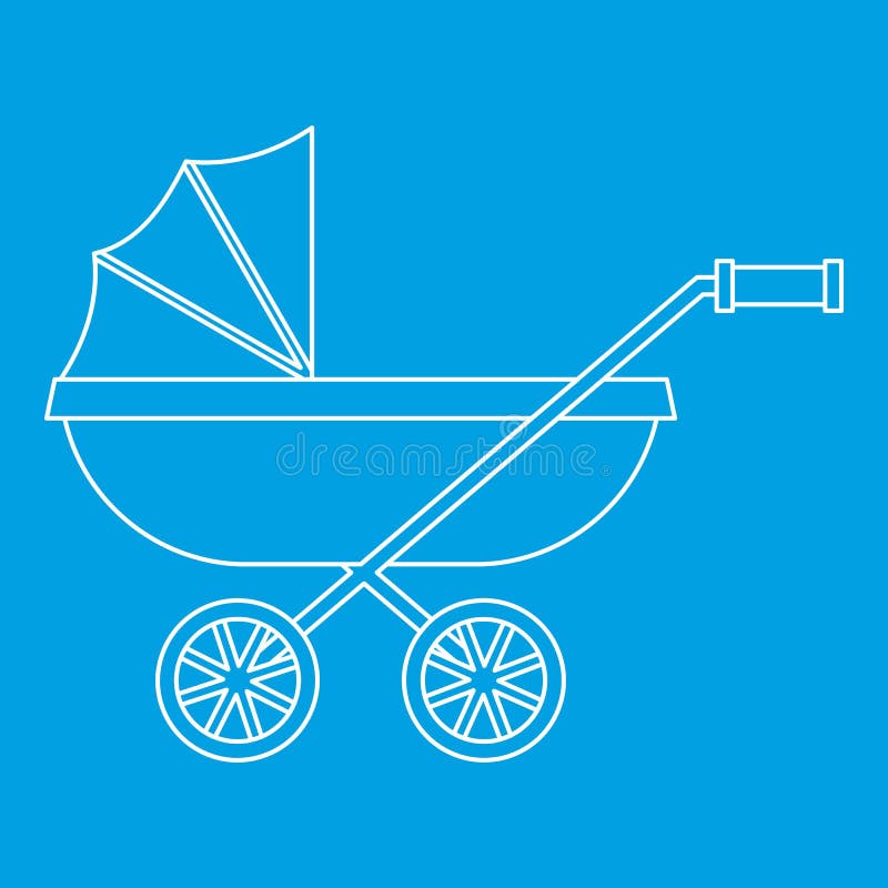 Baby Stroller Icon, Outline Style Stock Vector - Illustration of ...