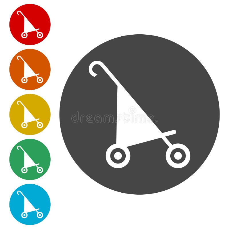 Stroller icon stock vector. Illustration of father, tires - 11585795
