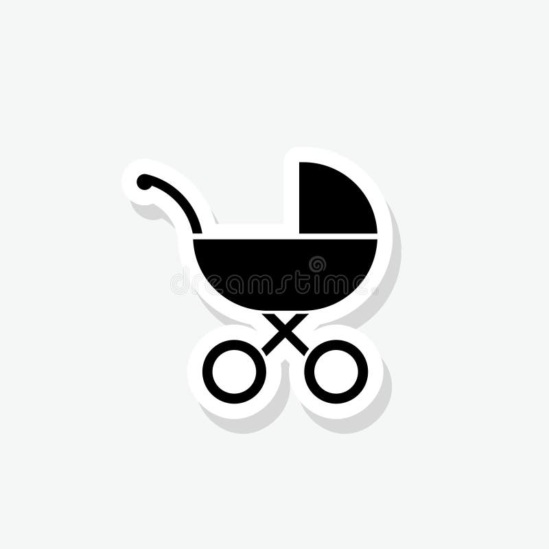Baby Stroller Icon Sticker Sign for Mobile Concept and Web Design Stock ...