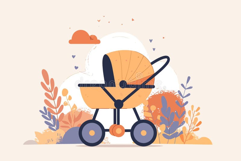 Baby Stroller Isolated Vector Style Stock Vector - Illustration of ...